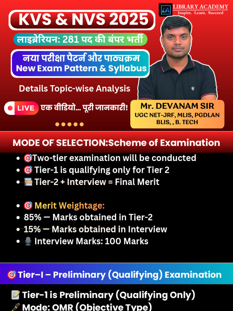 KVS & NVS Librarian Syllabus | PDF | Languages Of India