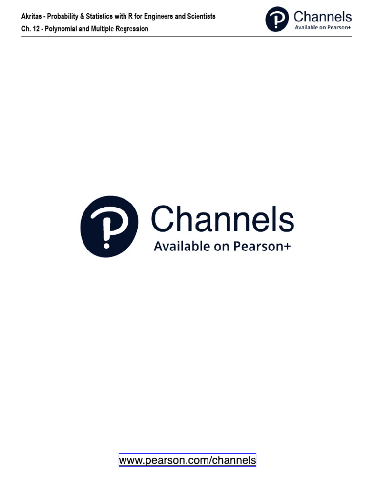 Ch. 12 - Polynomial and Multiple Regression | PDF | Scatter Plot ...