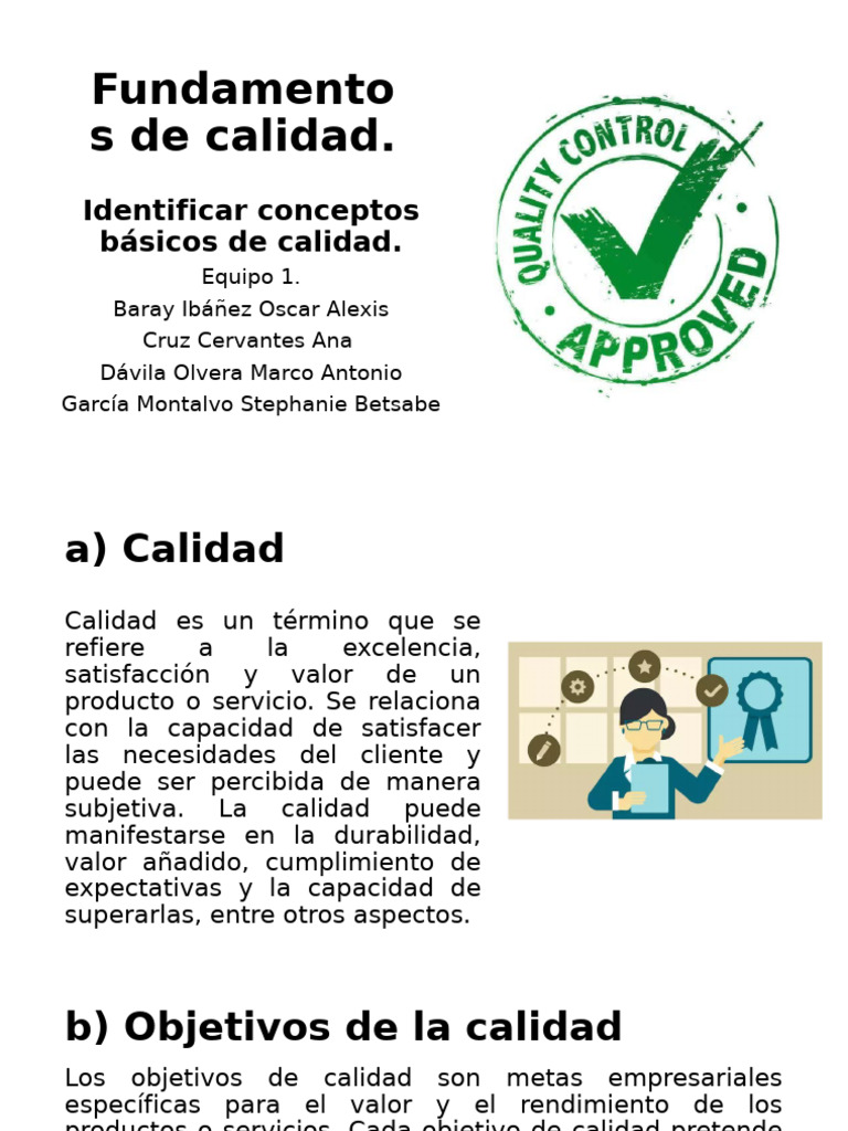 Conceptos Basicos de Calidad | PDF | Calidad (comercial) | Producto ...