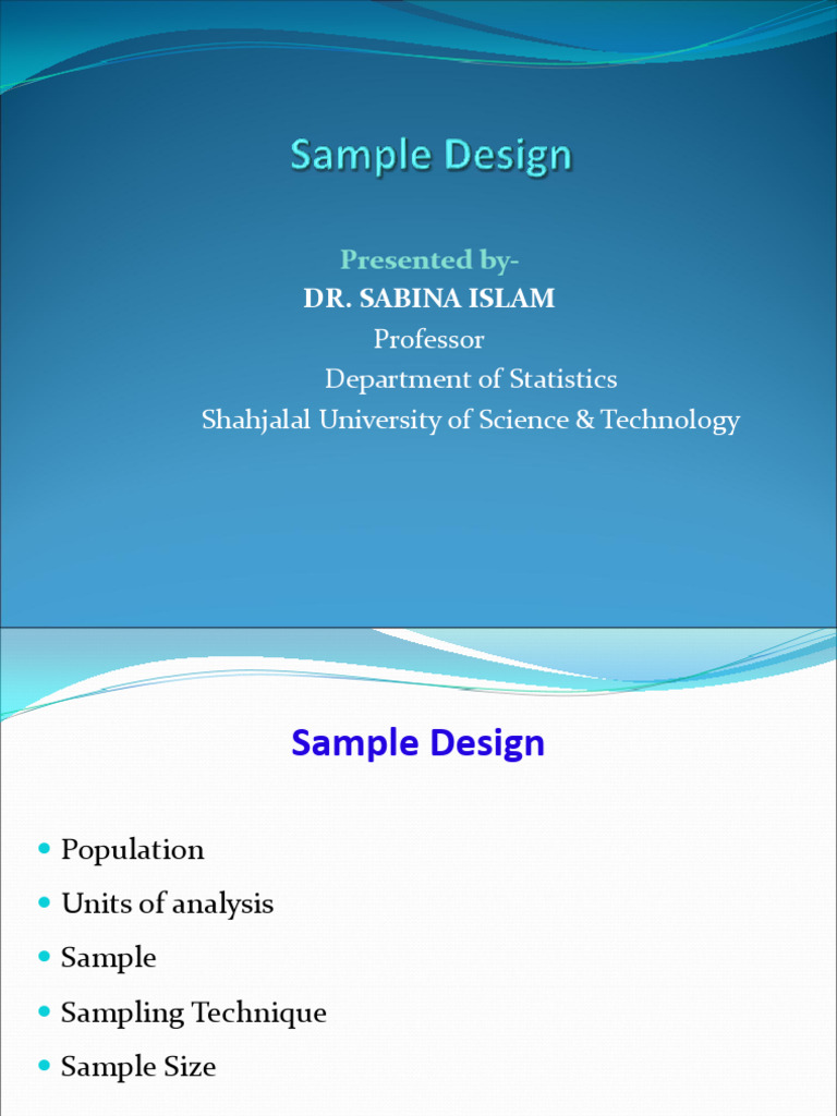 L-3-Sample Design Ss Deter(2)(1) | PDF | Sampling (Statistics ...