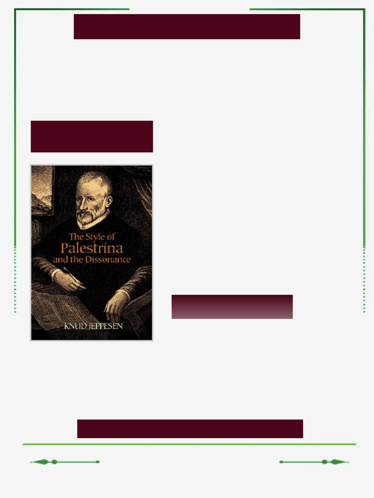 The Style of Palestrina and the Dissonance Dover Books on Music 1st ...