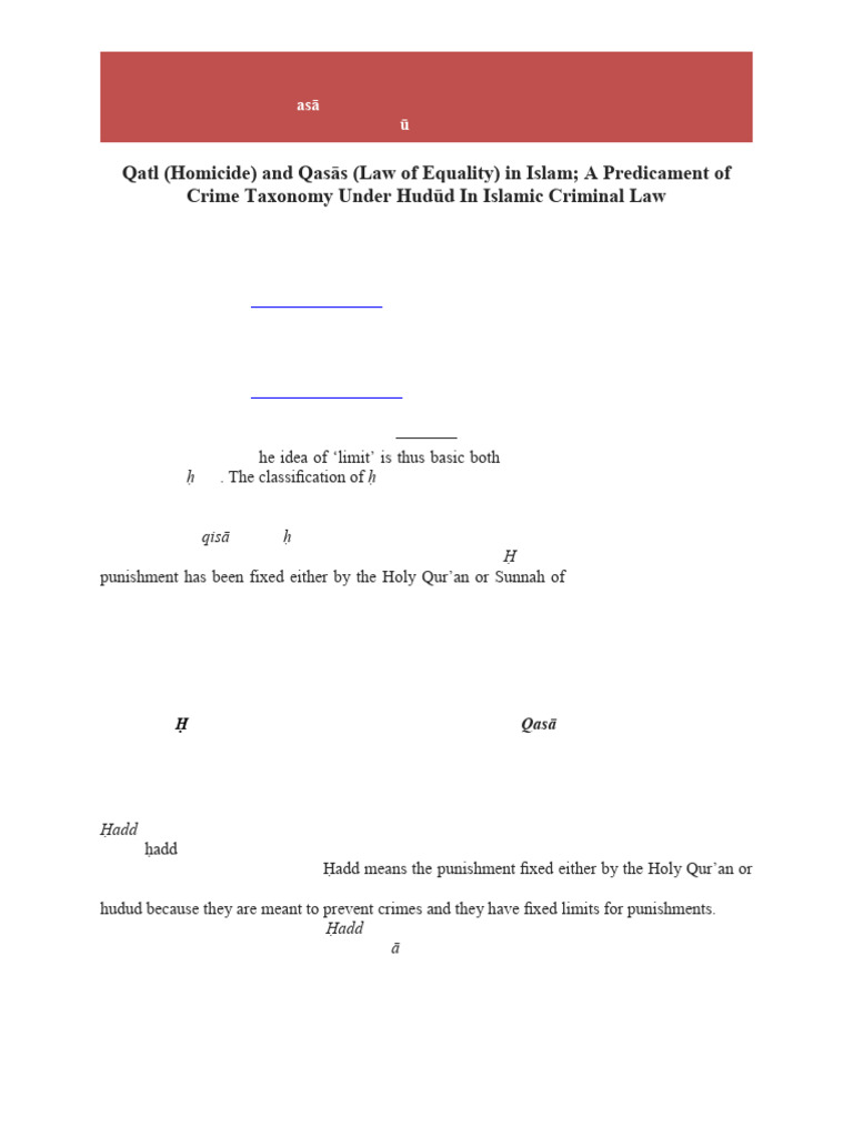 Qatl+Article+ +1 | PDF | Murder | Crimes
