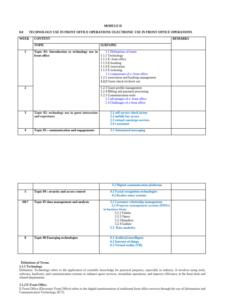 Front Office Notes | PDF | Virtual Reality | Customer Relationship ...