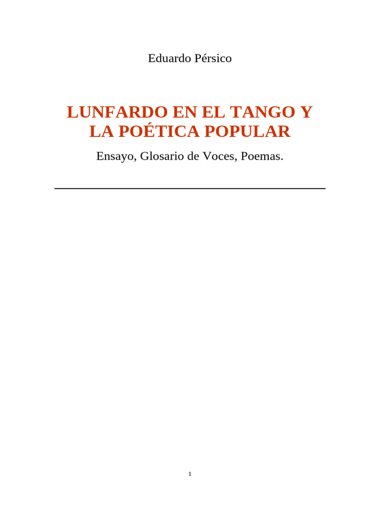 Pérsico, Eduardo - Lunfardo en El Tango y La Poética Popular (2003 ...