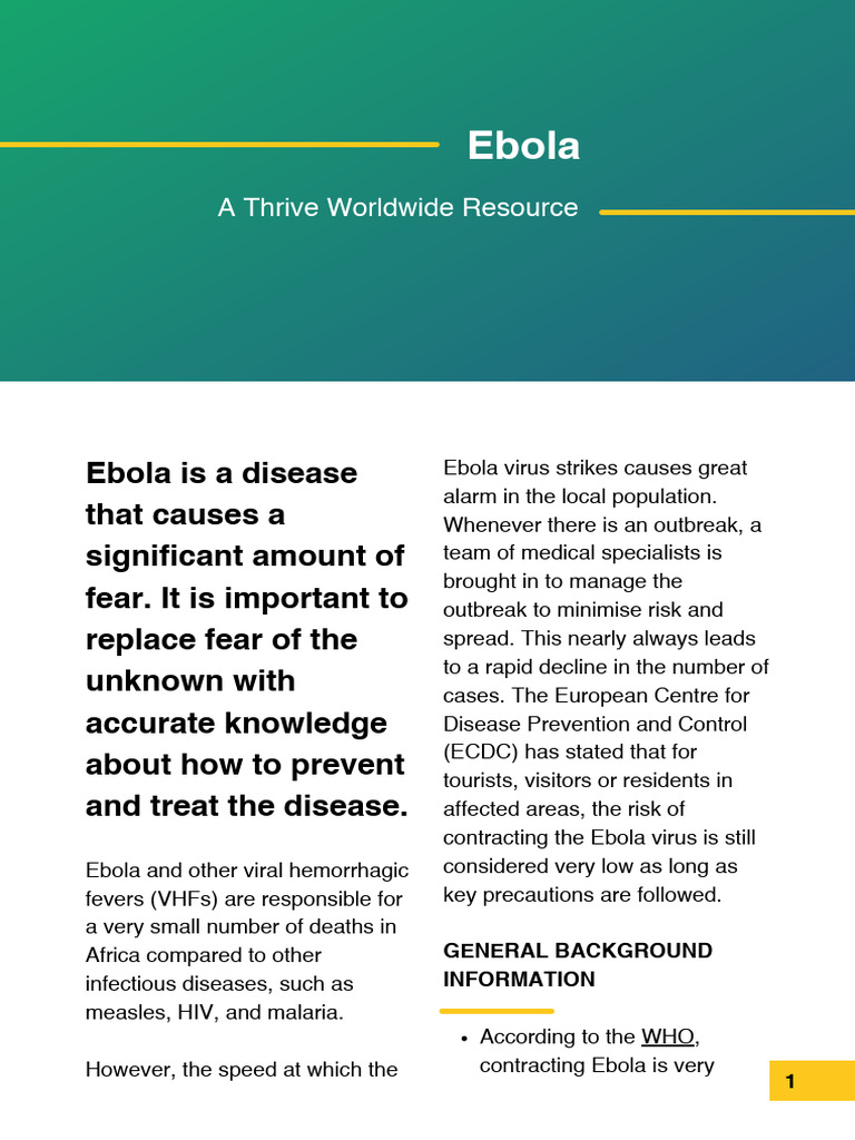 Ebola | PDF | Animal Diseases | Health Care