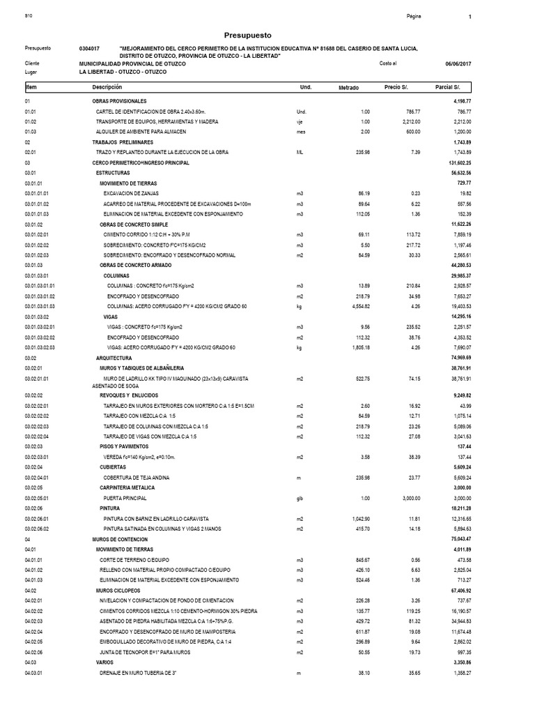 Pre Supuesto Client e Resume n | PDF