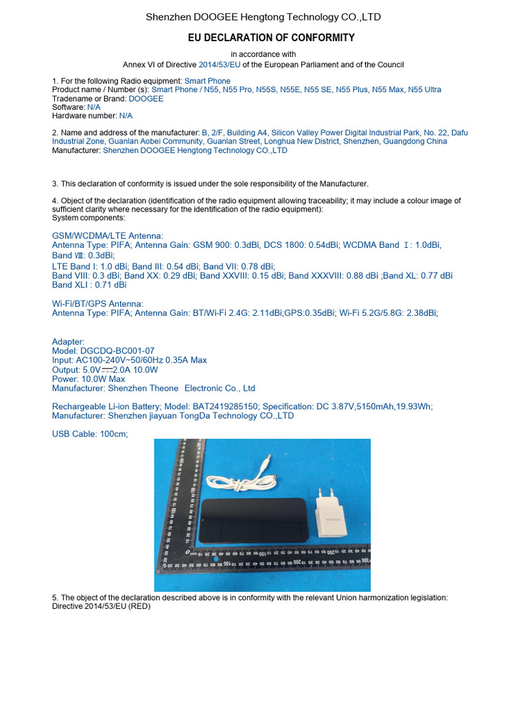 NB Declaration of Conformity | PDF | Electronics | Information And ...