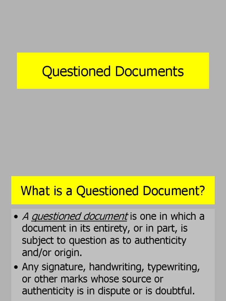 Overview of Questioned Documents | PDF | Graphology | Typewriter