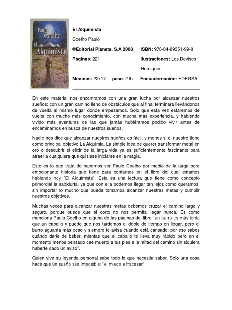 El Alquimista | PDF | Gabriel García Márquez | Alquimia