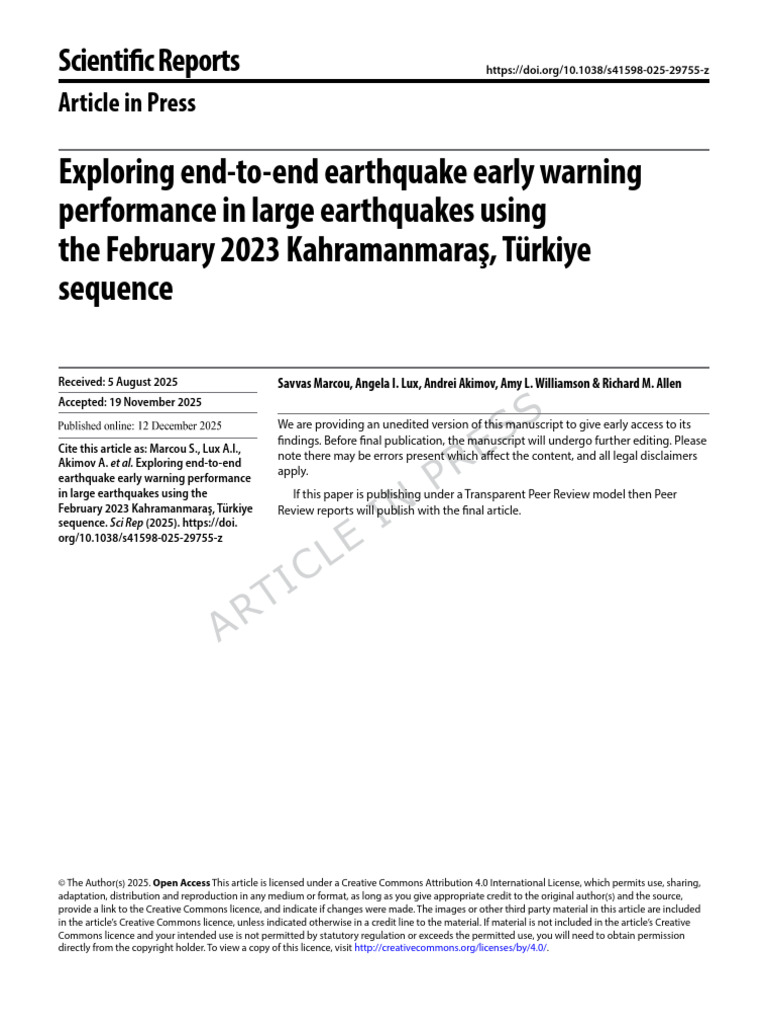 s41598-025-29755-z_reference | PDF | Earthquakes | Seismology