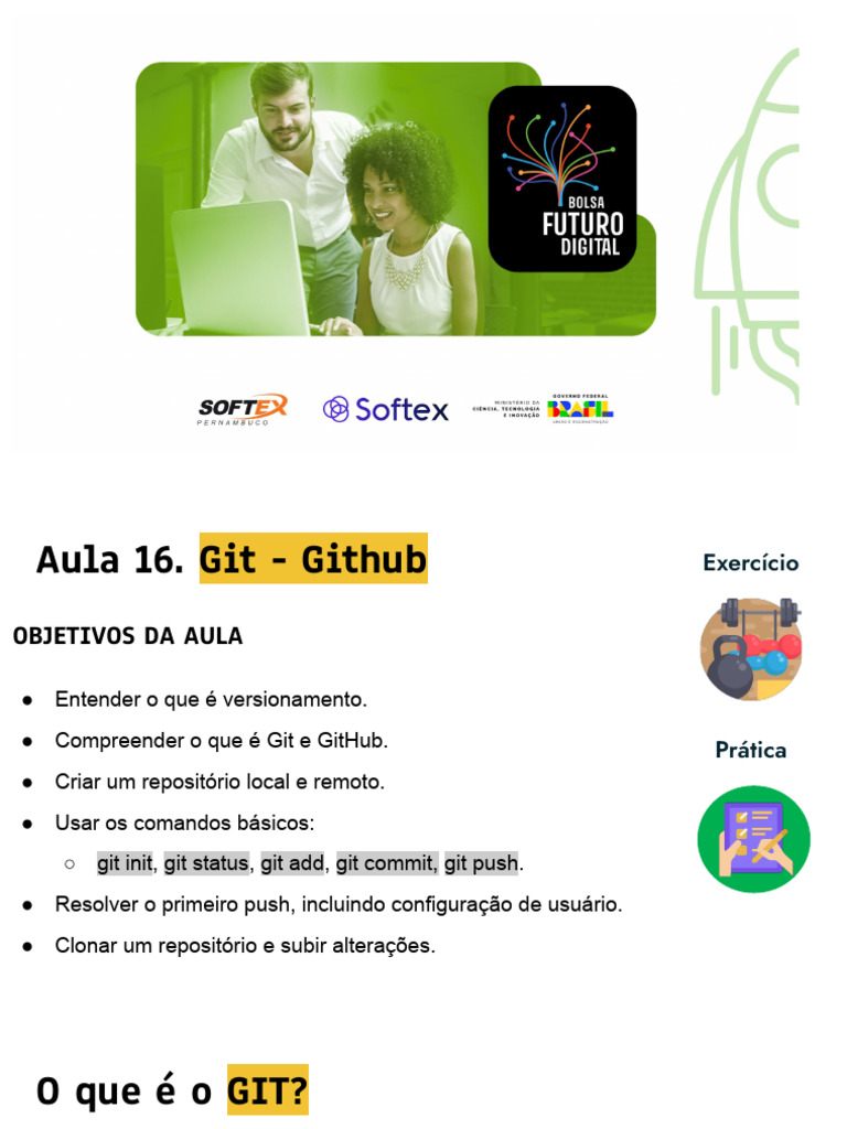 FE-Aula16 Git e Github.pptx | PDF | Controle de versão | Informática