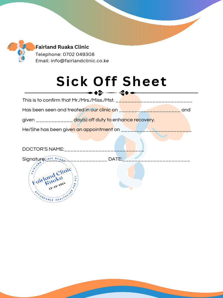 Sick Sheet | PDF