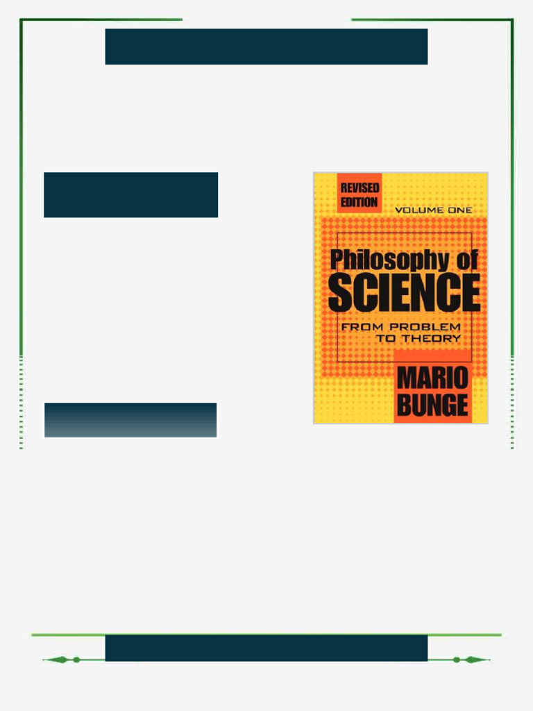 Philosophy of Science Volume 1 From Theory to Problem Mario Bunge eBook ...