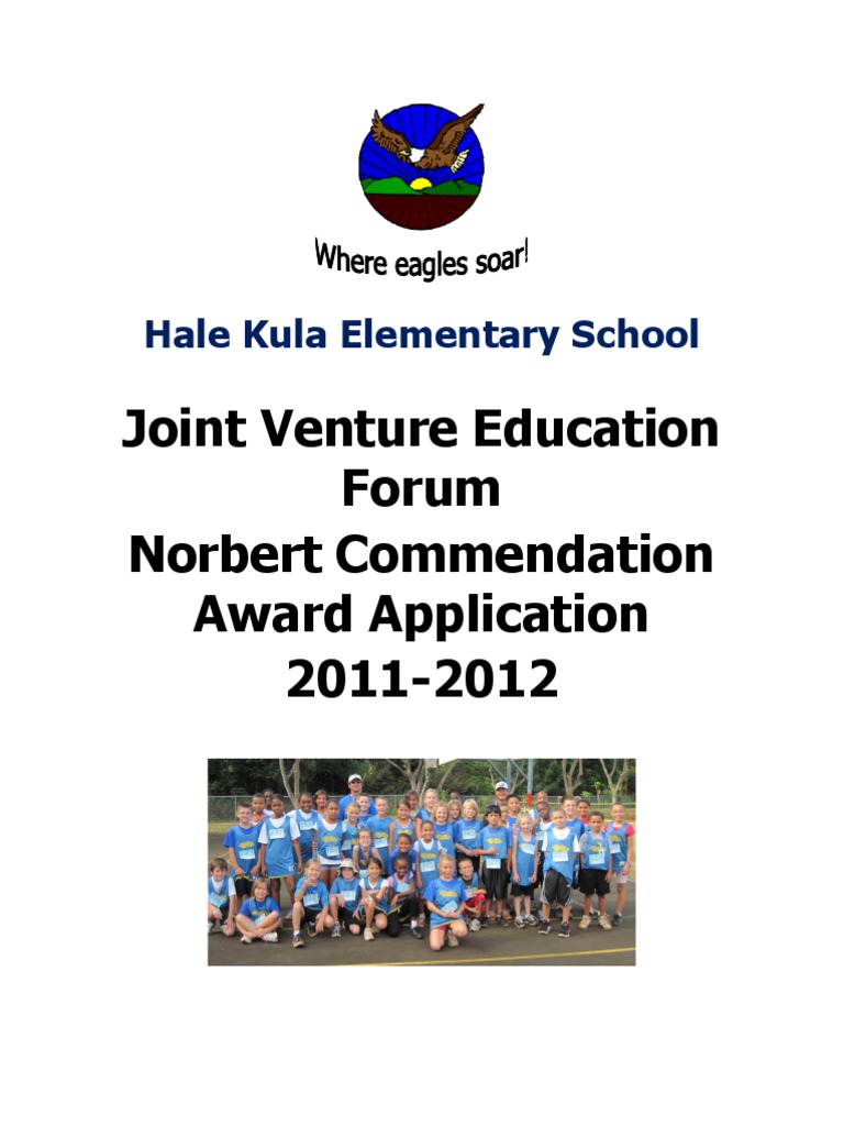 Hale Kula Elementary Joint Venture Education Forum Norbert Commendation ...