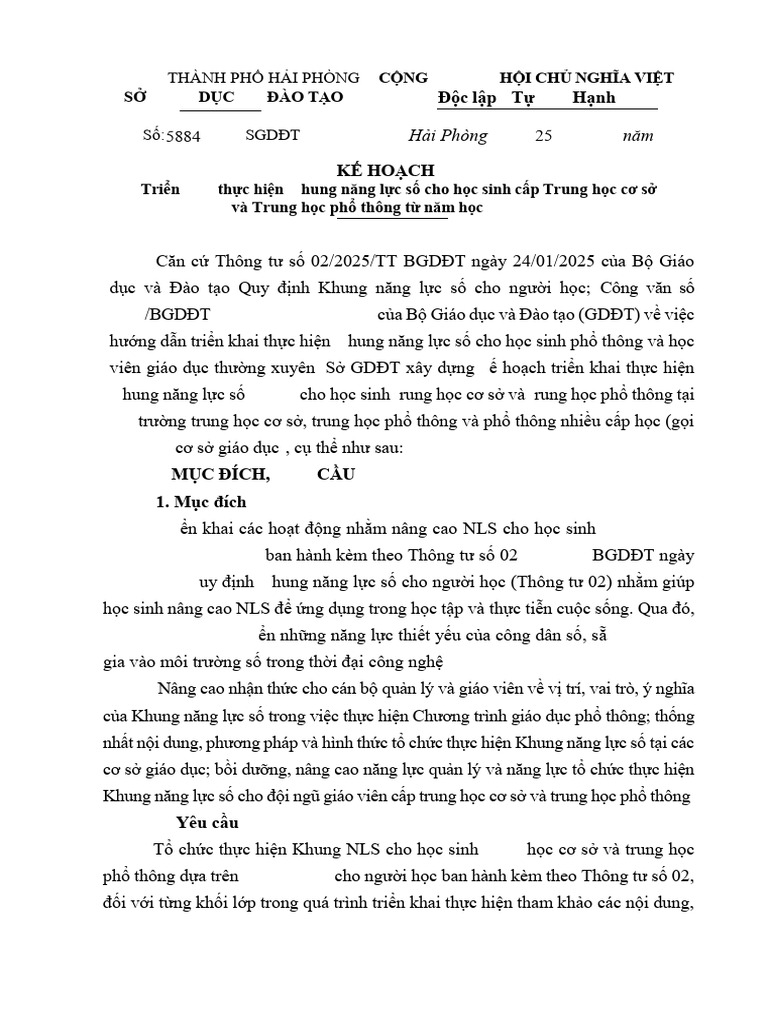 KH Trien Khai Khung Nang Luc So - Final - Signed | PDF