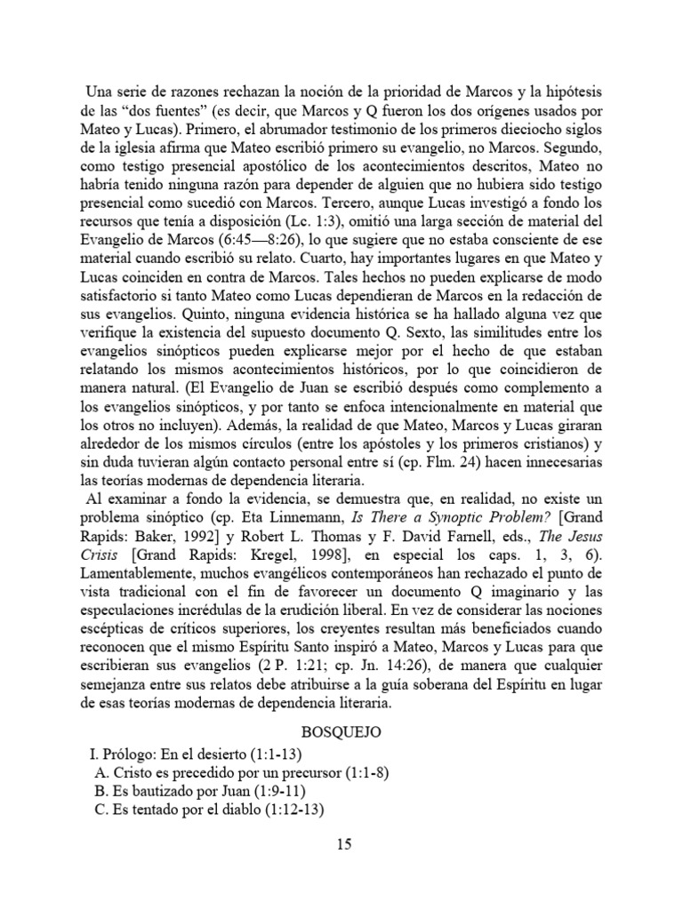 Refutando la Prioridad de Marcos en los Evangelios | PDF | Evangelio de ...