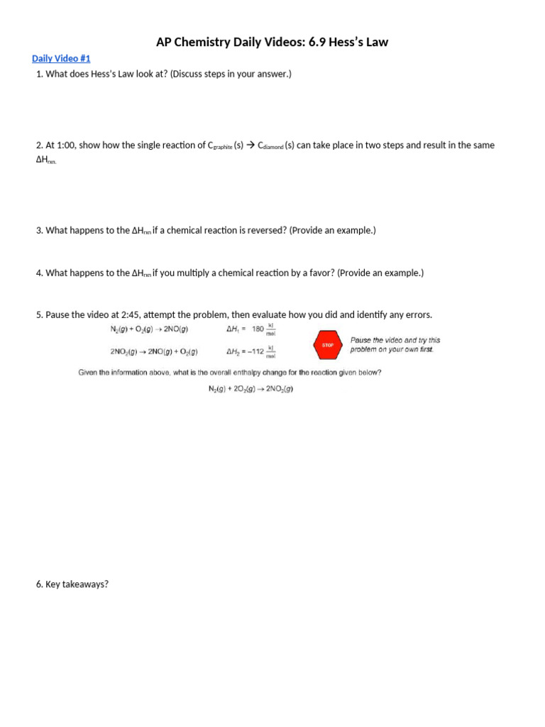 6.9 Hess - S Law | PDF