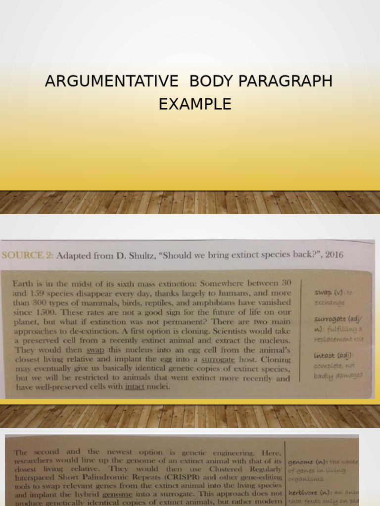 Body Paragraph Example (1) | PDF | Biology | Natural Environment