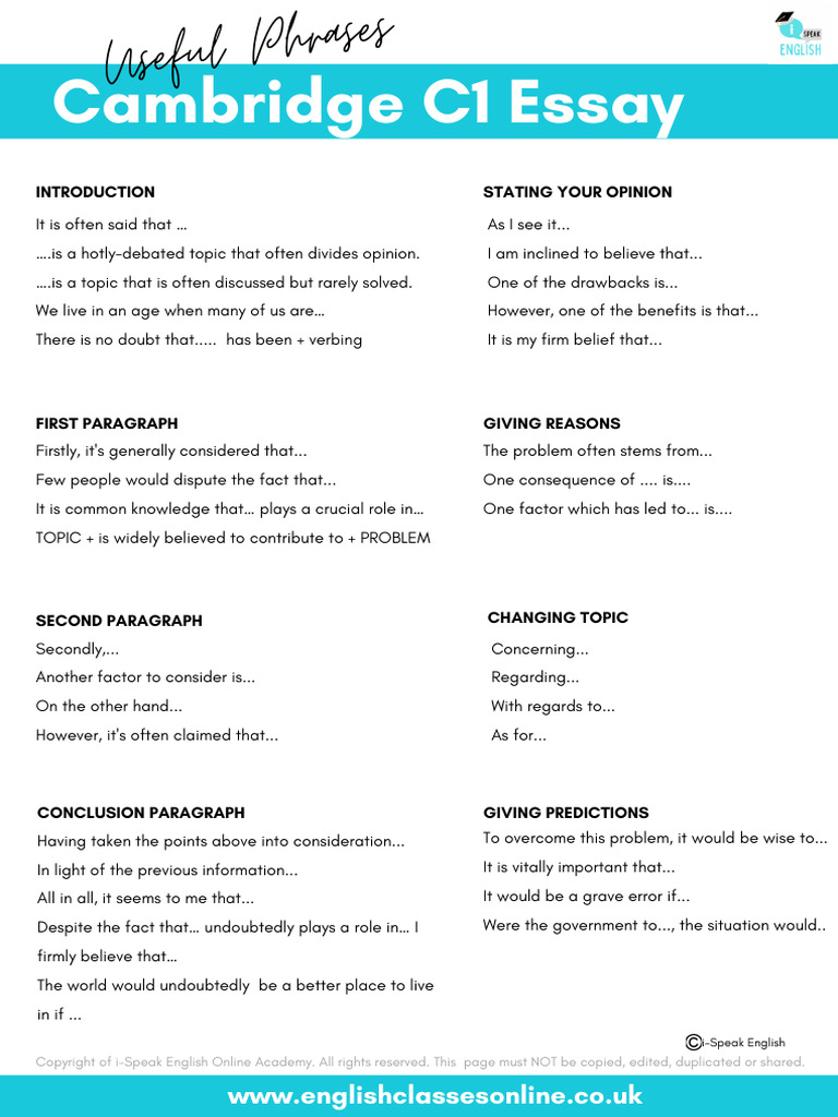 Cambridge C1 Writing Checklists | PDF | Cognition