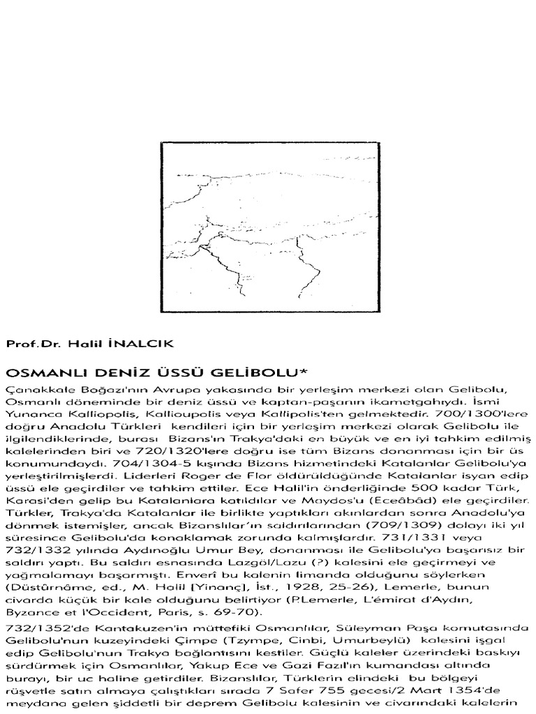 Halil İnalcık - Osmanlı Deniz Üssü Gelibolu | PDF