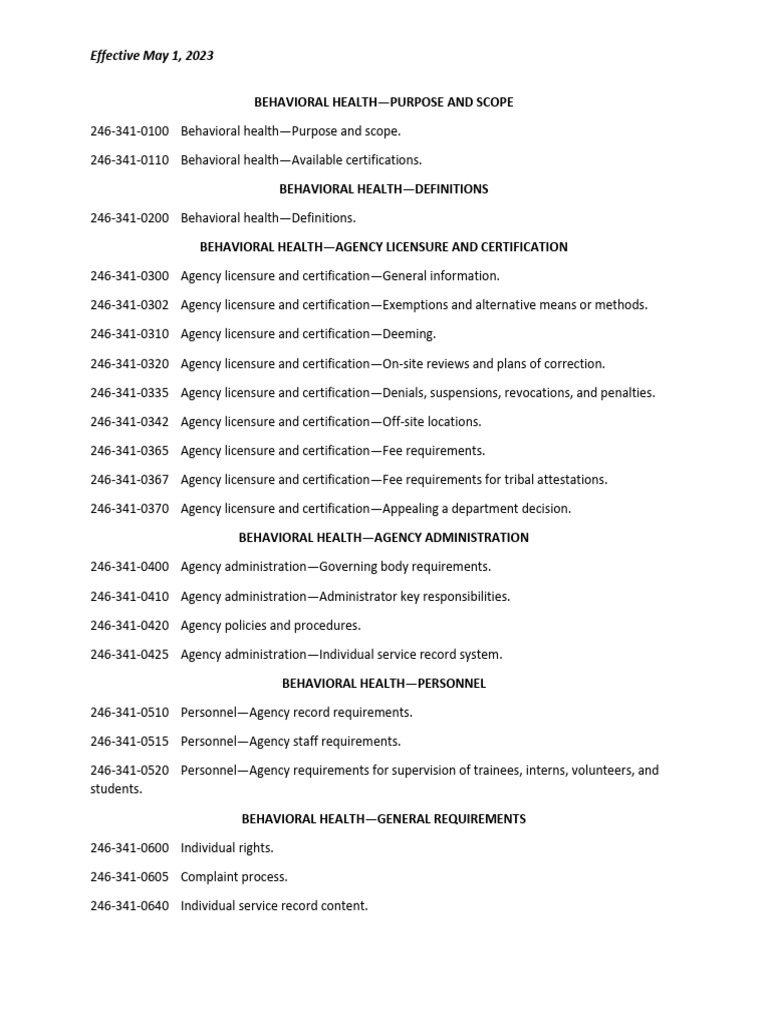 Behavioral Health Certification Standards | PDF | Mental Disorder ...