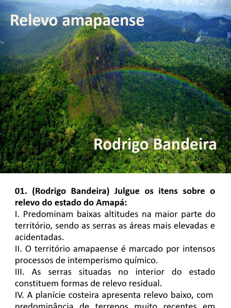 Aula 3 - Relevo Amapaense Extra.pptx | PDF | Terreno | Geomorfologia