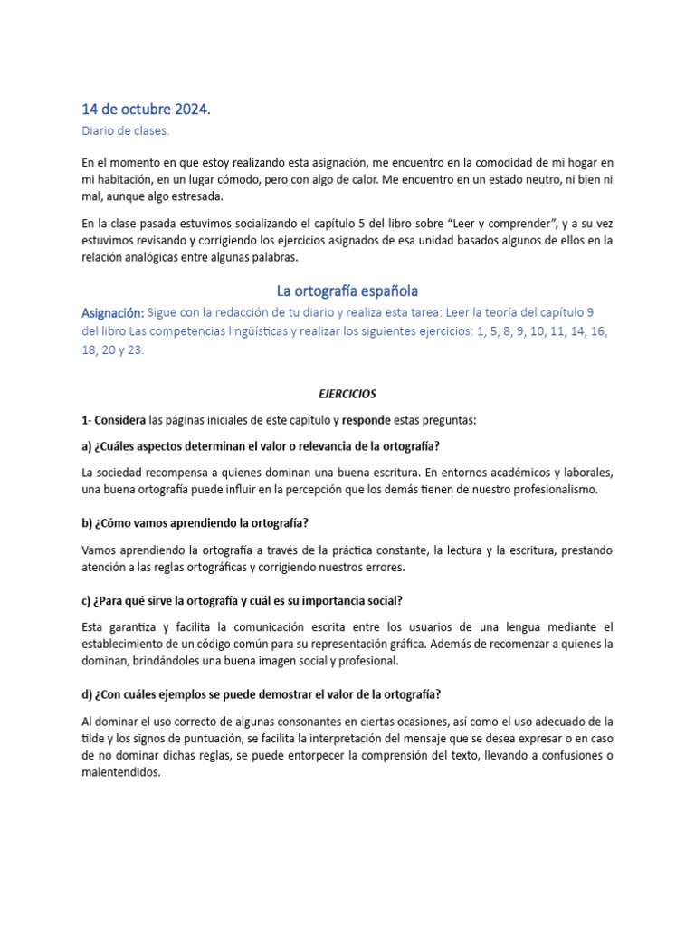 Importancia de la Ortografía en Español | PDF | Comunicación humana ...