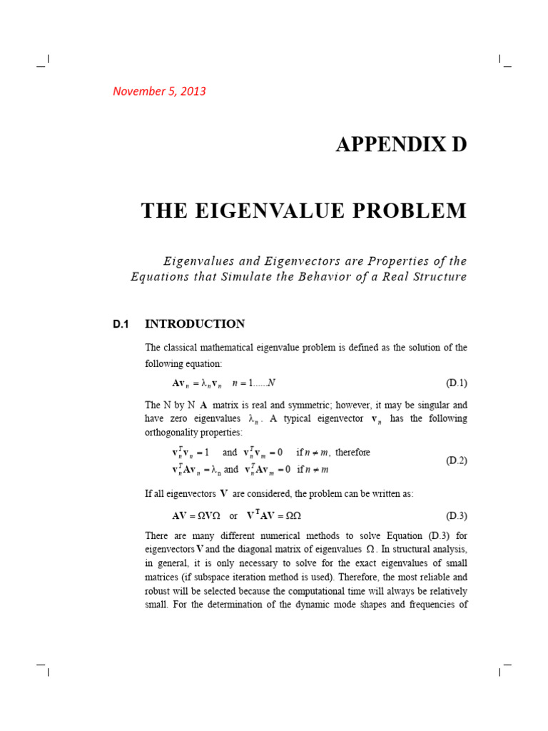 D-eigen-2013 | PDF | Eigenvalues And Eigenvectors | Matrix (Mathematics)