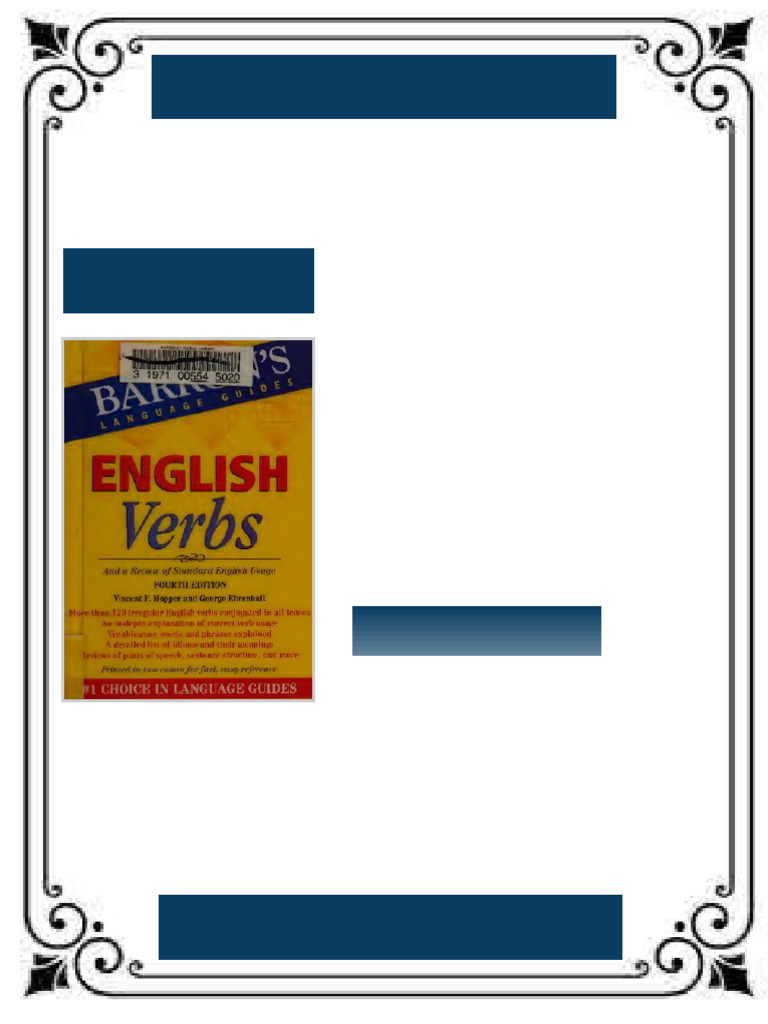 English Verbs Barron s Verb And a Review of Standard English Usage 4th ...