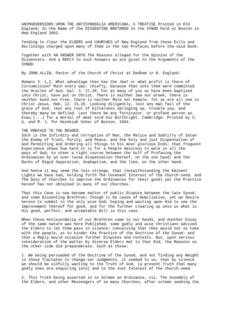 N00046 | PDF | Baptism | Covenant Theology