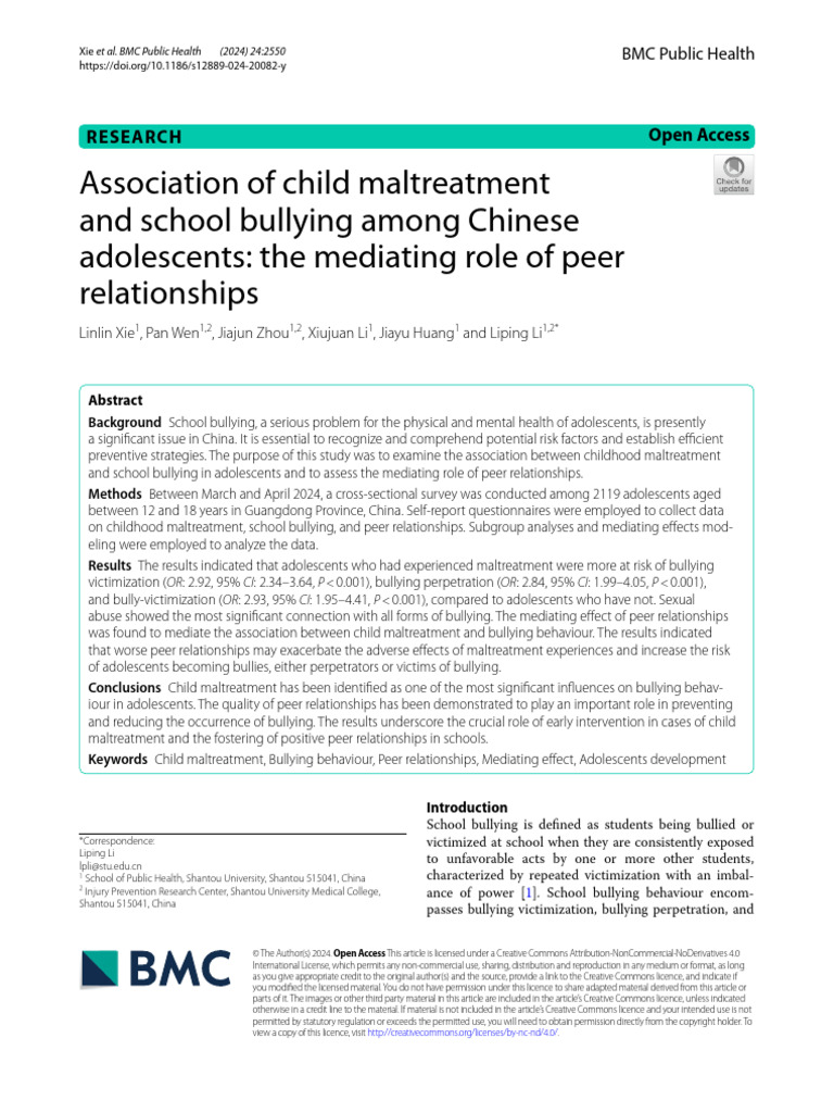 2024 Article 20082 | PDF | Child Abuse | Adolescence