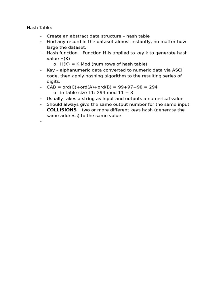 Hash Table | PDF