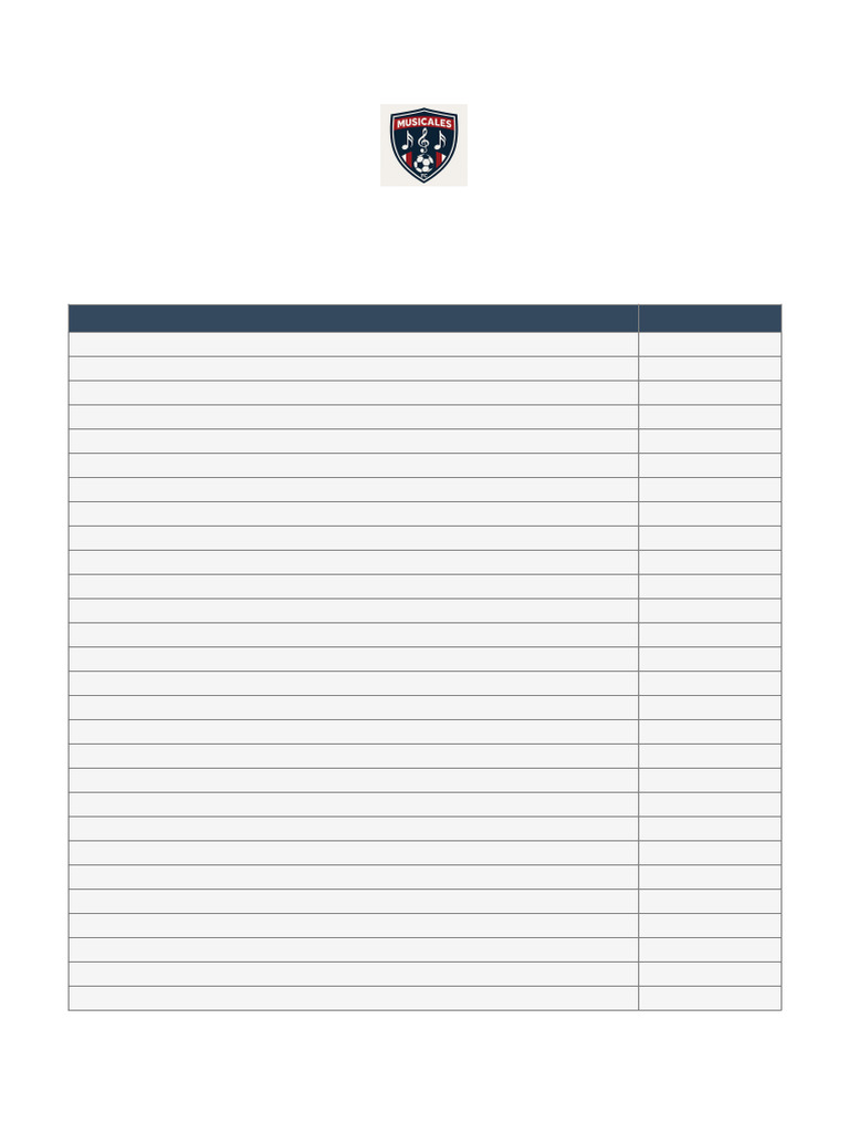 Fixture Musicales FC | PDF