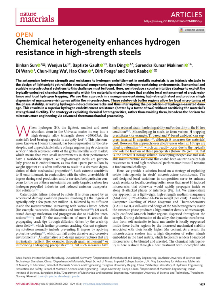 Enhancing Hydrogen Resistance in Steels | PDF | Fracture | Steel