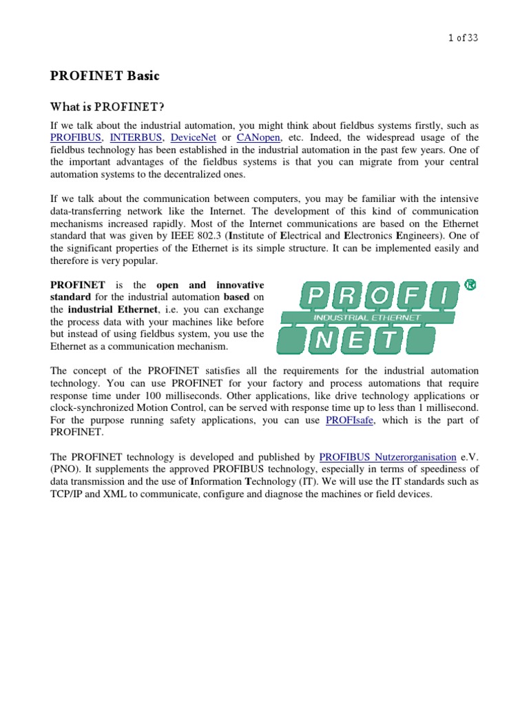 Profinet Basics | PDF | Network Topology | Osi Model