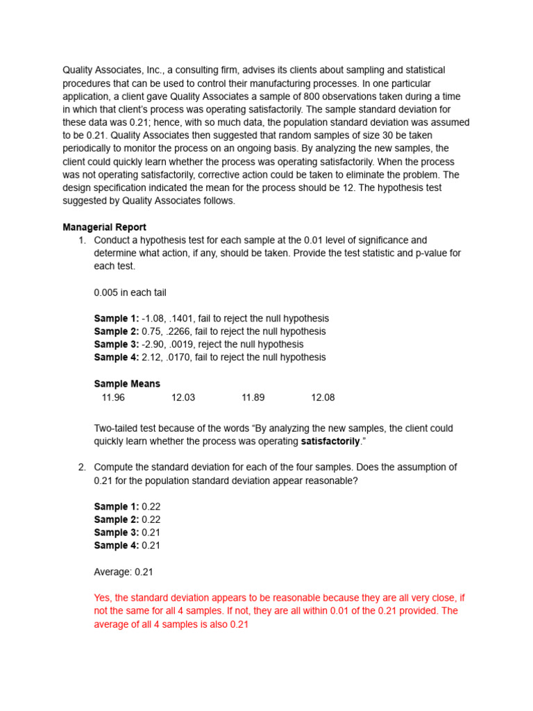 Case Study 6 | PDF | P Value | Statistical Significance