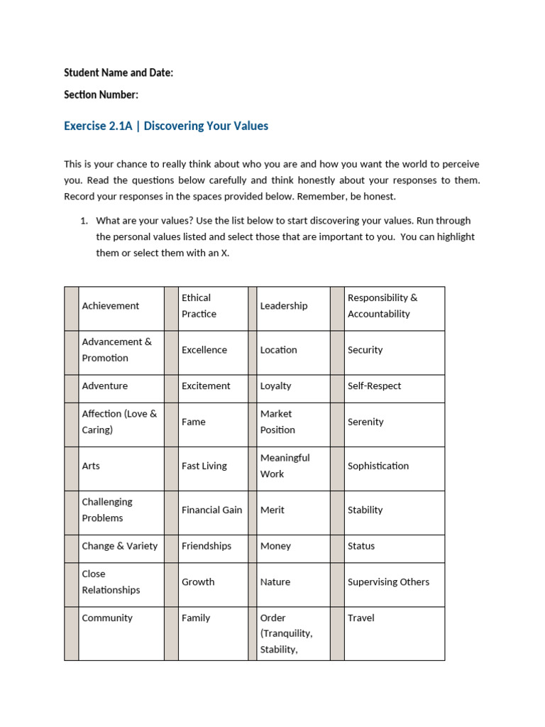 Discovering Values and Career Interests | PDF | Value (Ethics) | Social ...