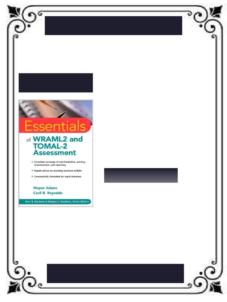 Essentials of WRAML2 and TOMAL 2 Assessment 1st Edition Wayne Adams ebook synced pdf | PDF ...