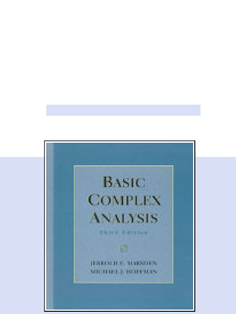 (Ebook) Basic Complex Analysis by Jerrold E. Marsden; University ...