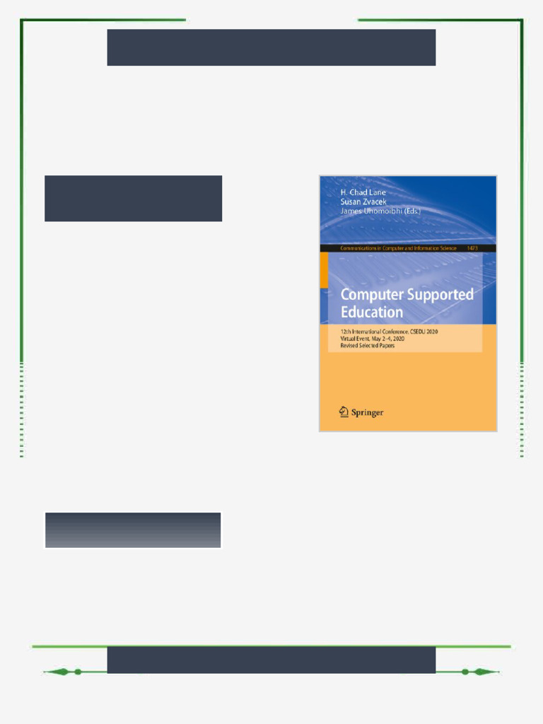 Computer Supported Education 12th International Conference CSEDU 2020 ...