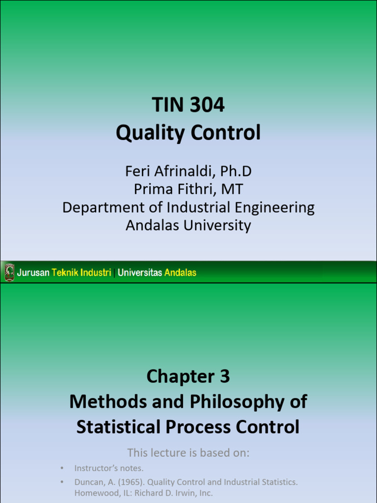 3.1 TIN 304 - Chapter 3_Part 1 Control Charts for Variables | PDF ...