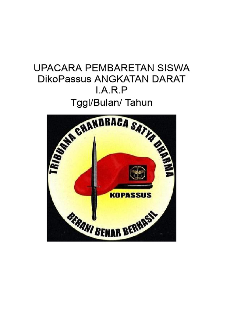 Upacara Pembaretan Siswa KOPASSUS | PDF