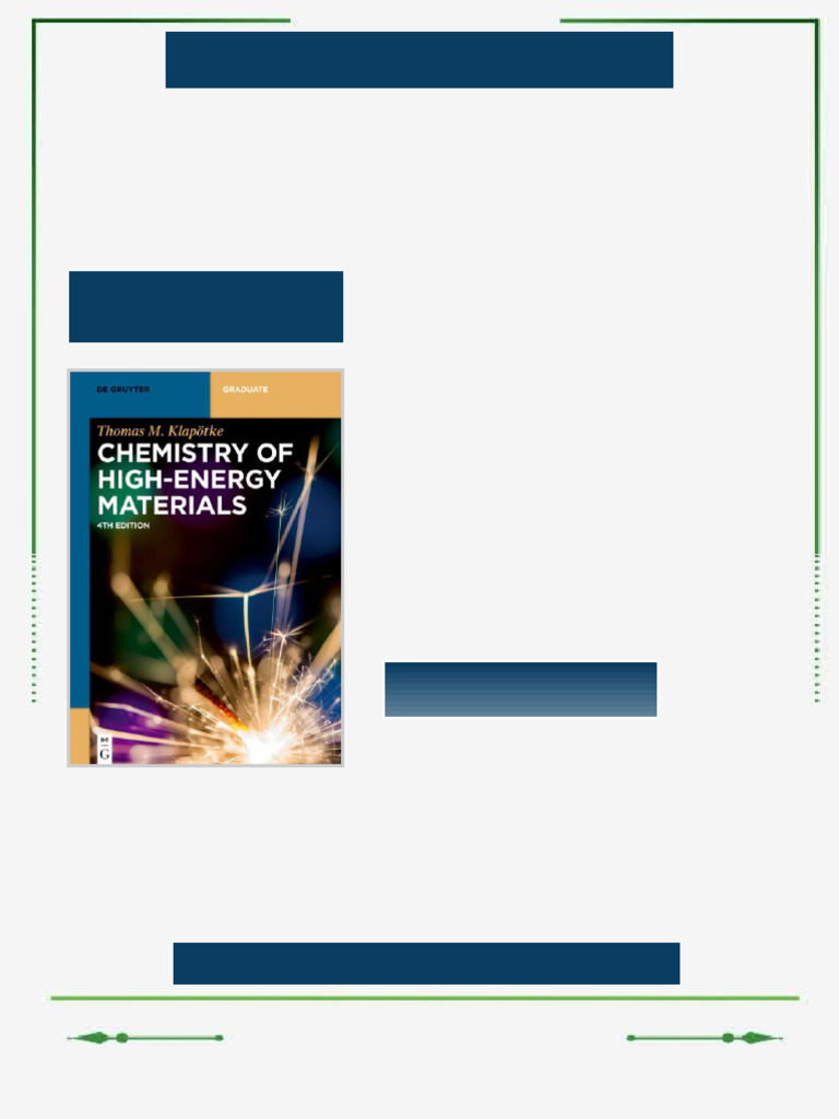 Chemistry of High Energy Materials 4 Ed 4th Edition Klapötke Thomas M ...