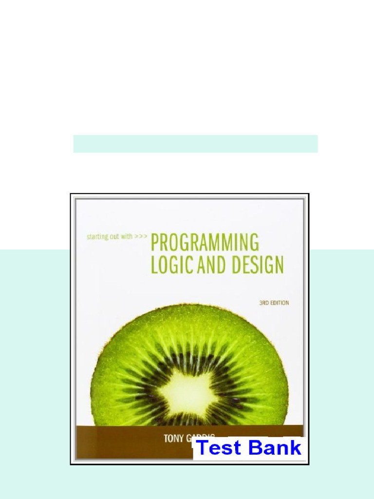Starting Out with Programming Logic and Design 3rd Edition Tony Gaddis ...