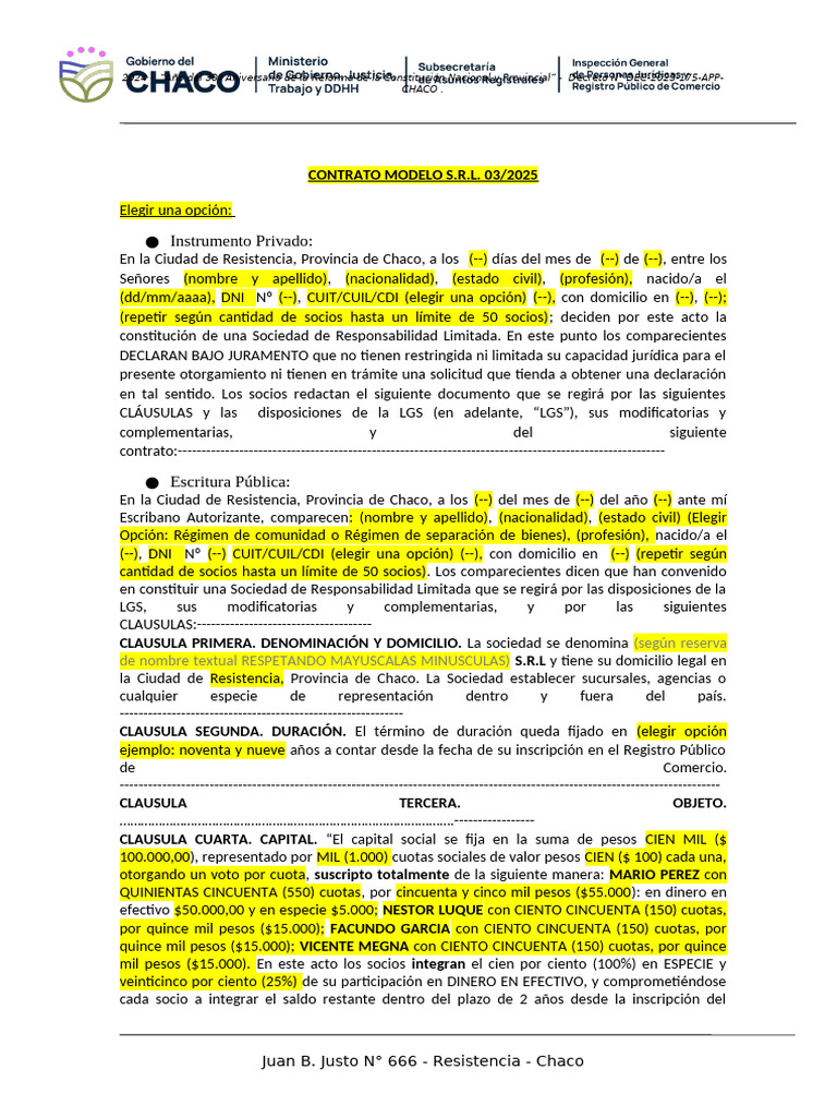 MODELO - Requisitos | PDF | Sociedad de responsabilidad limitada