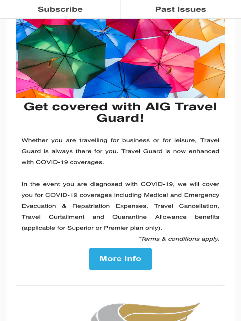 AIG Travel Guard Now With COVID-19 Coverage | PDF