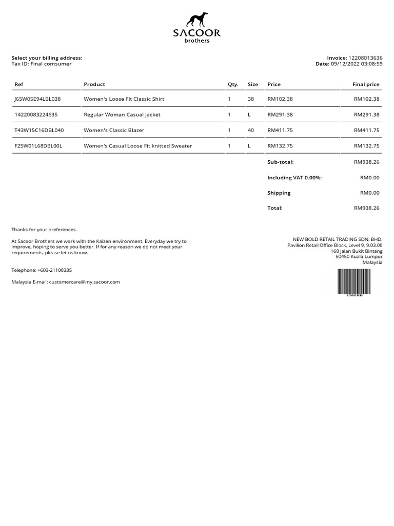 Select Your Billing Address: Invoice: Date | PDF