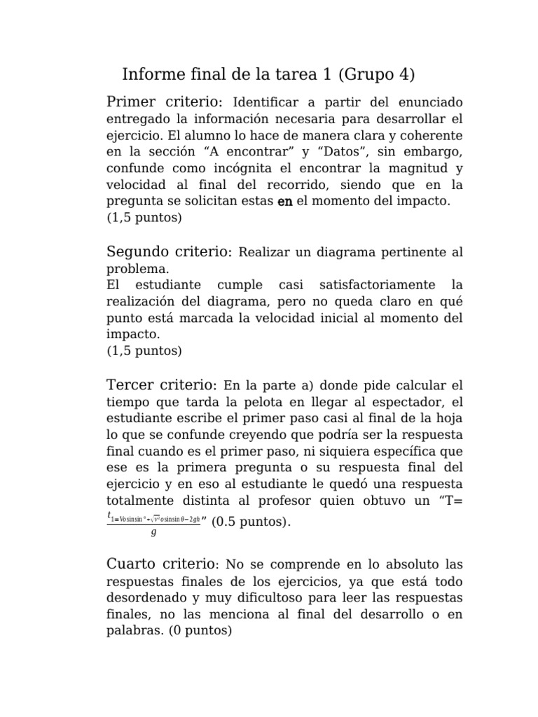 Informe Final de La Tarea 1 | PDF