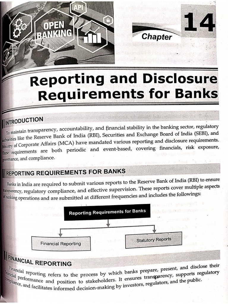 Reporting and Disclosure Requirements for Bank | PDF