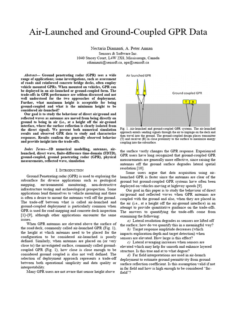 GPR Performance: Air-Launched vs Ground-Coupled | PDF | Antenna (Radio ...